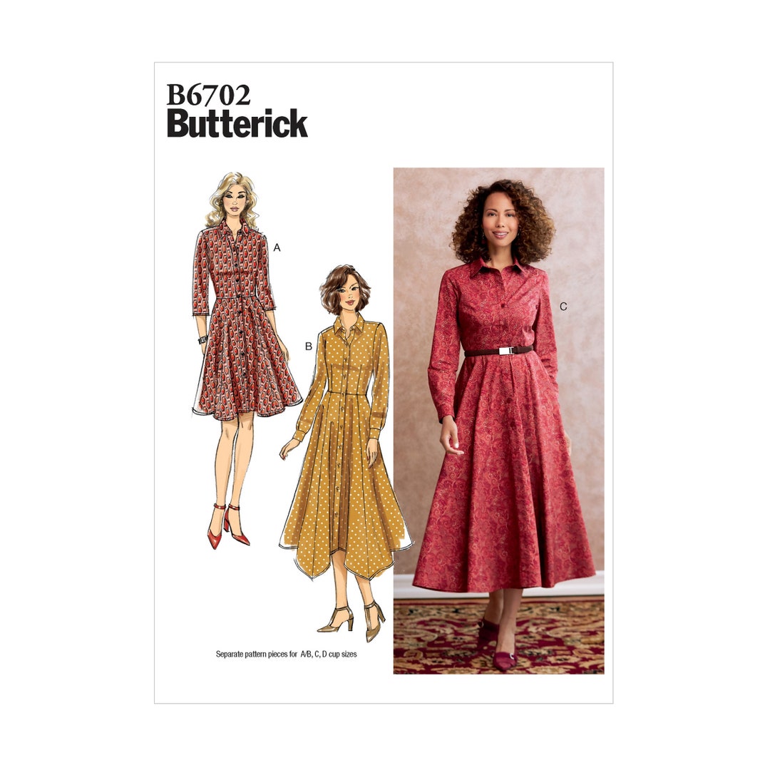 Butterick Sewing Pattern - B6702 - Shirt Dress - Etsy