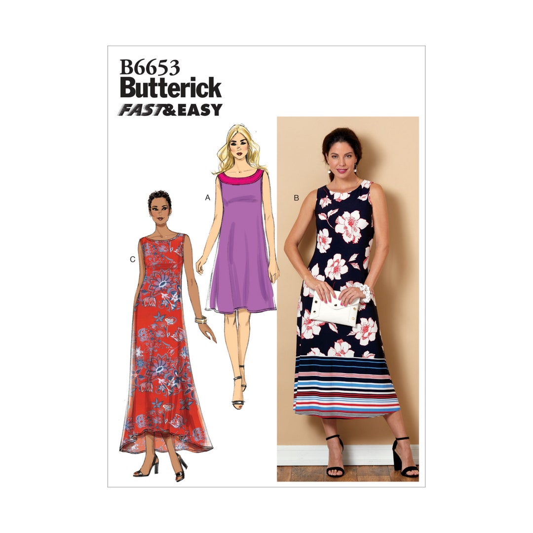 Butterick Pattern B6653 Simple, Sleeveless Summer Dress - Etsy