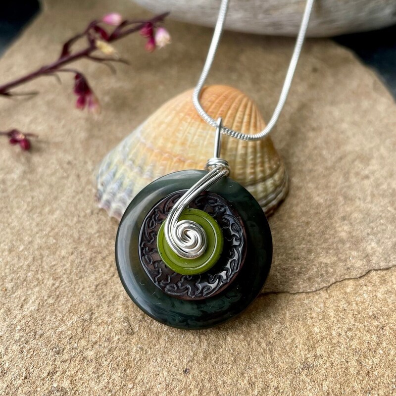 Olive Shell Pendant - Etsy