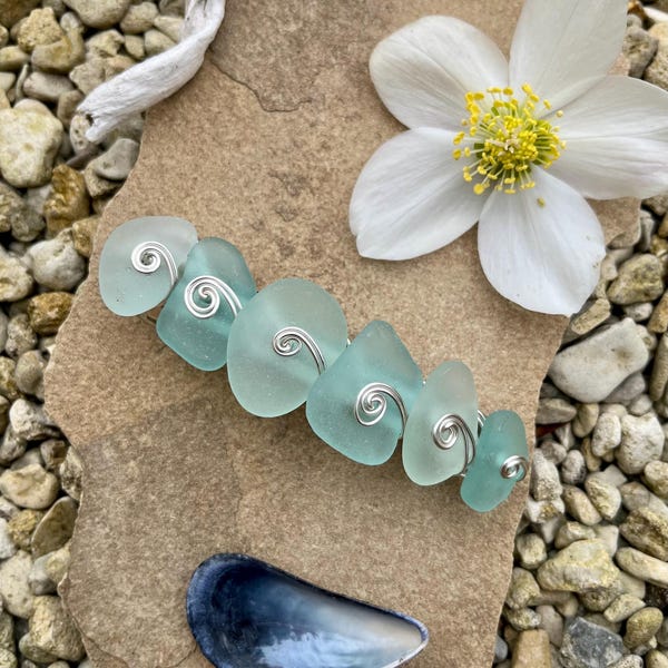 Hair Barrette Seaglass - Etsy