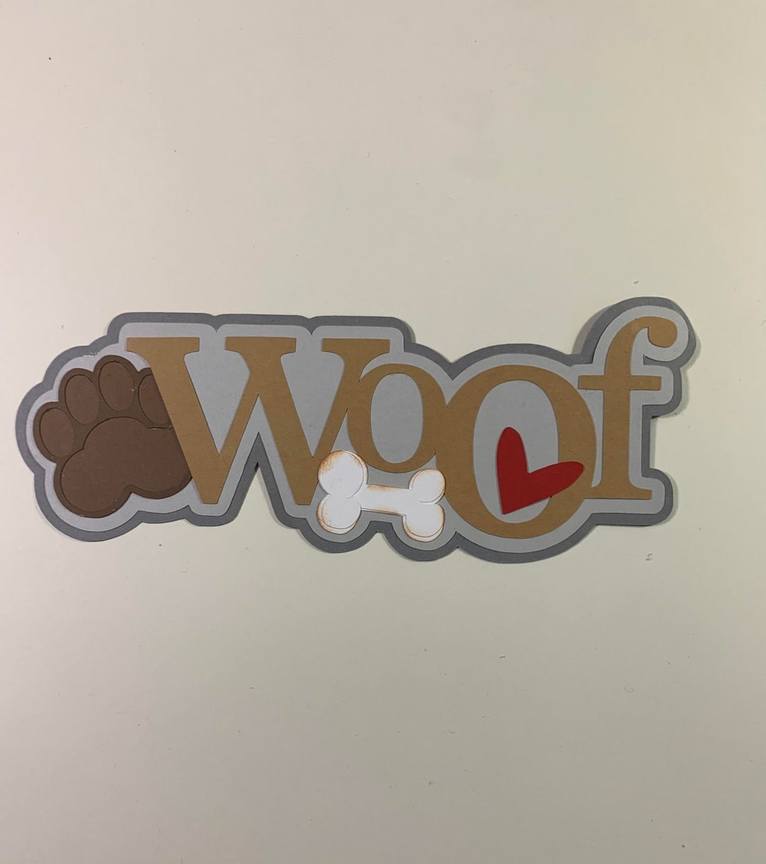 WOOF Die Cut Title, Paper Piecing , Scrapbook, Layouts - Etsy