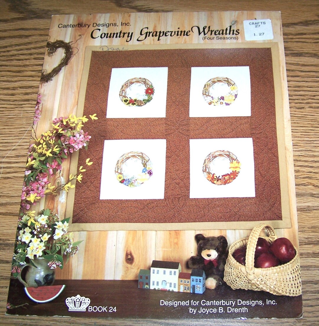 1984 Canterbury Designs COUNTRY GRAPEVINE WREATHS (four Seasons) Cross ...