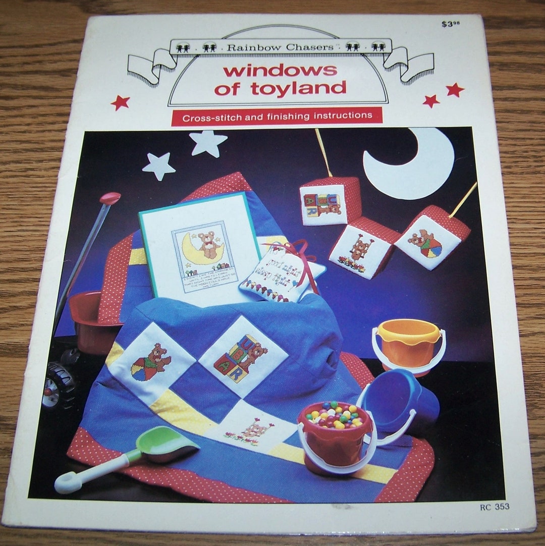 1983 Rainbow Chasers WINDOWS of TOYLAND Cross Stitch Pattern Booklet #RC353 - Teddy Bears - Etsy