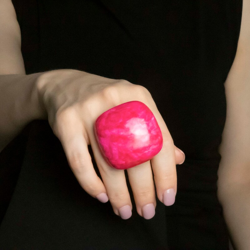 Pink Statement Ring - Etsy