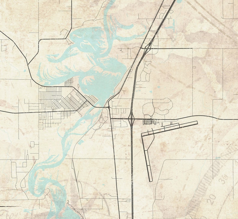 MOSINEE WI Canvas Print Wisconsin Vintage map City Horizontal | Etsy