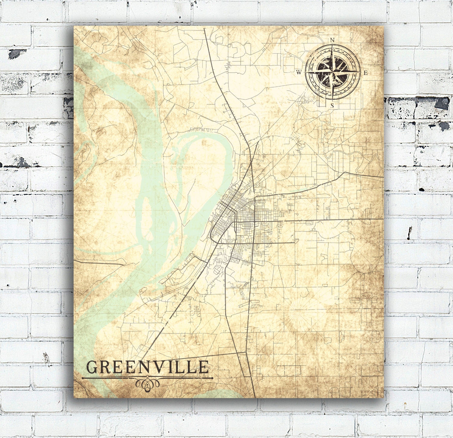 GREENVILLE MS Canvas Print Mississippi Ms Greenville Ms City