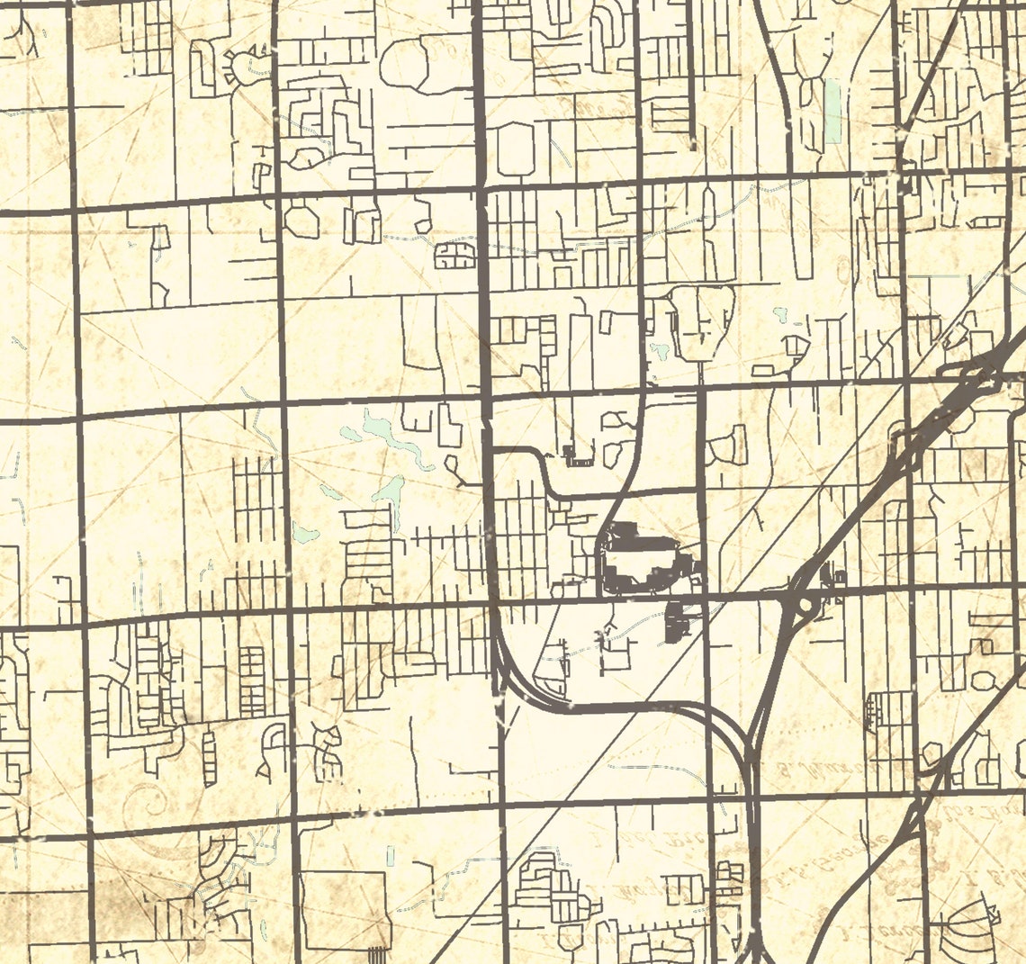 TAYLOR MI Canvas Print Michigan MI Vintage City map Wall Art | Etsy