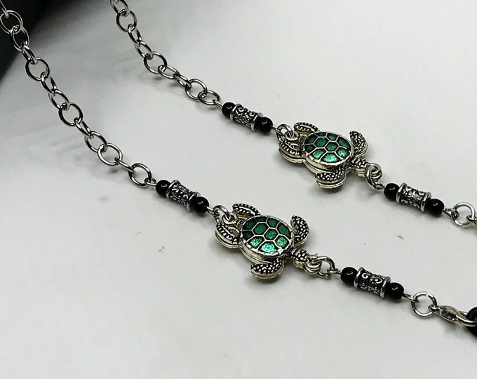 Sea Turtle Eyeglass Chain Silver Eyeglass Chain Reading - Etsy