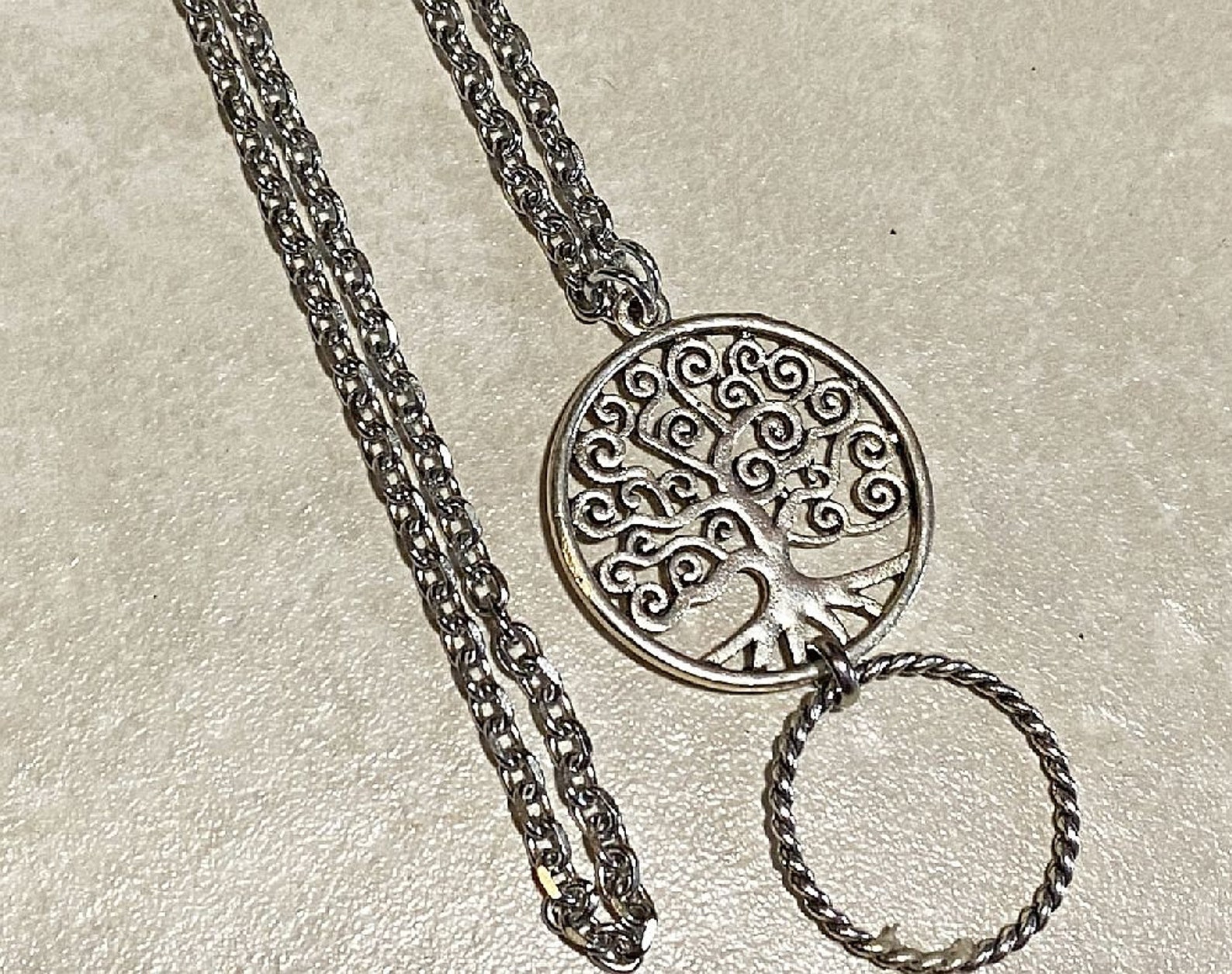 Tree of Life Eyeglass Loop Necklace, Silver Glasses Chain, Reading ...