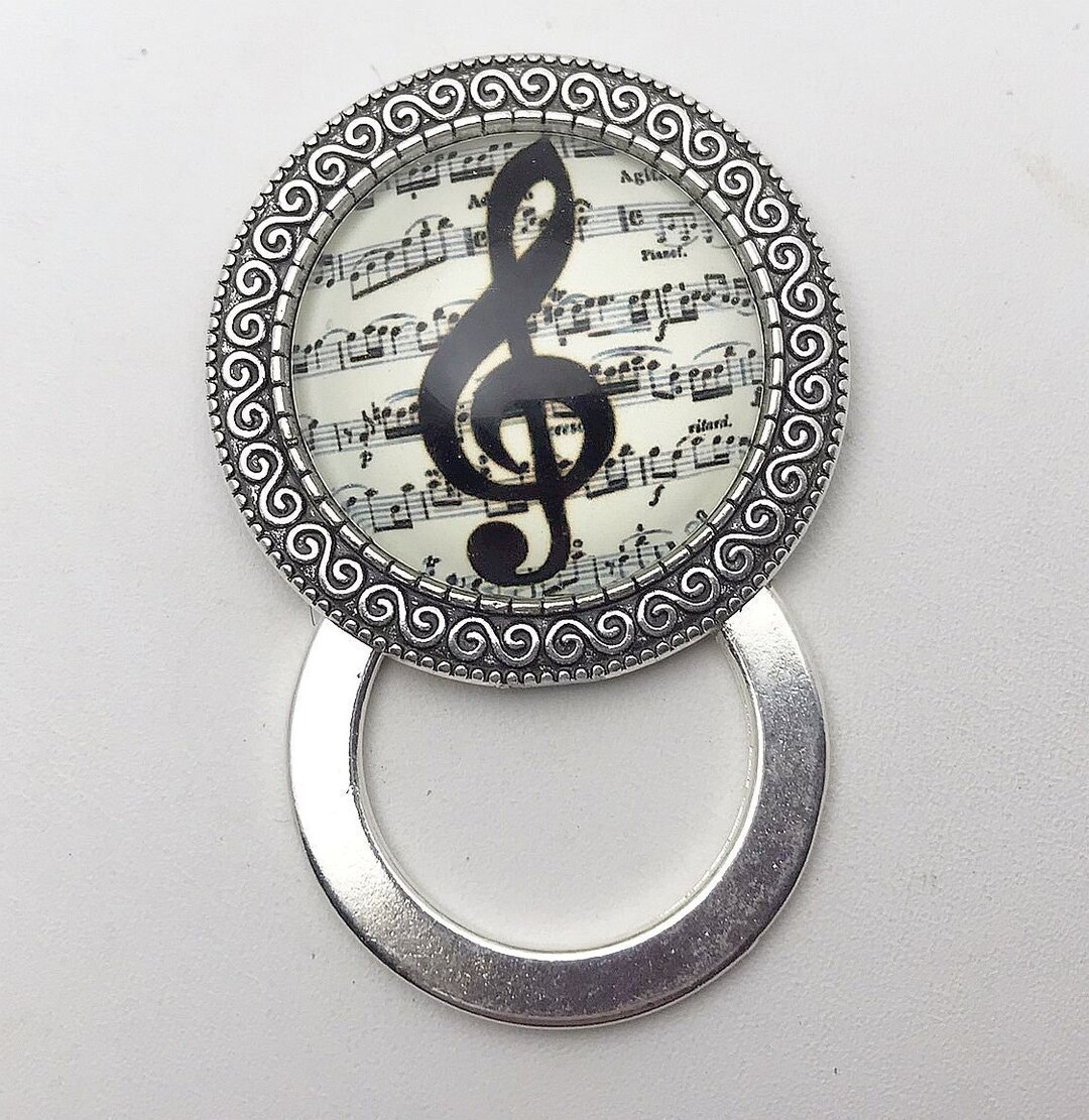 Treble Clef Magnetic ID Badge Holder, Eyeglass Holder, Musical Magnetic ...