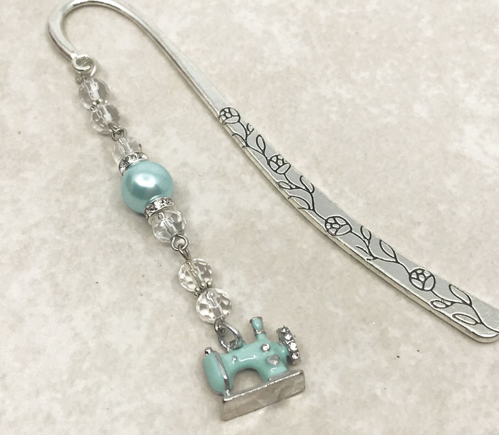 Sewing Machine Bookmark Beaded Shepherd Hook Bookmark Metal - Etsy
