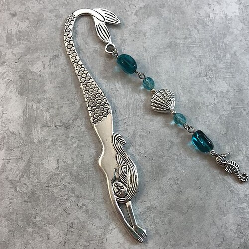 Mermaid Bookmark Seahorse Beaded Shepherd Hook Bookmark - Etsy
