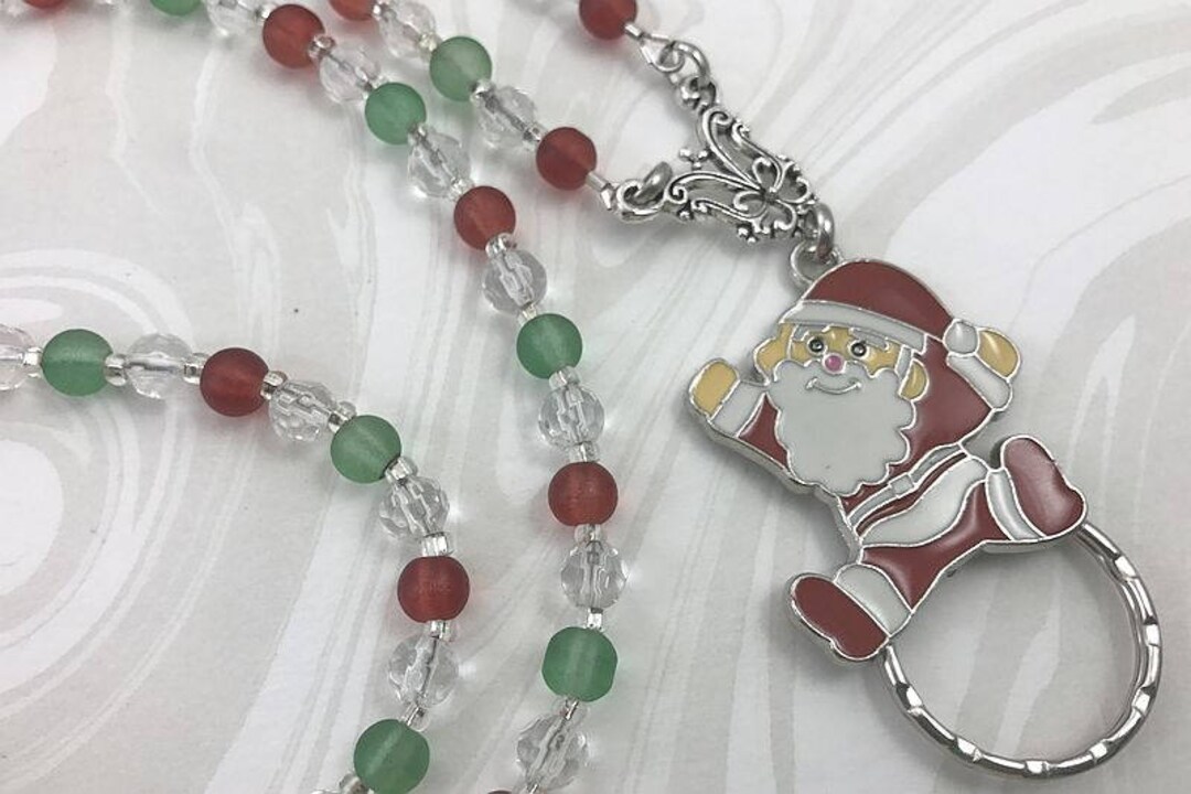 Christmas Joy Lanyard, Santa Lanyard, Red Green ID Badge Holder, Badge ...
