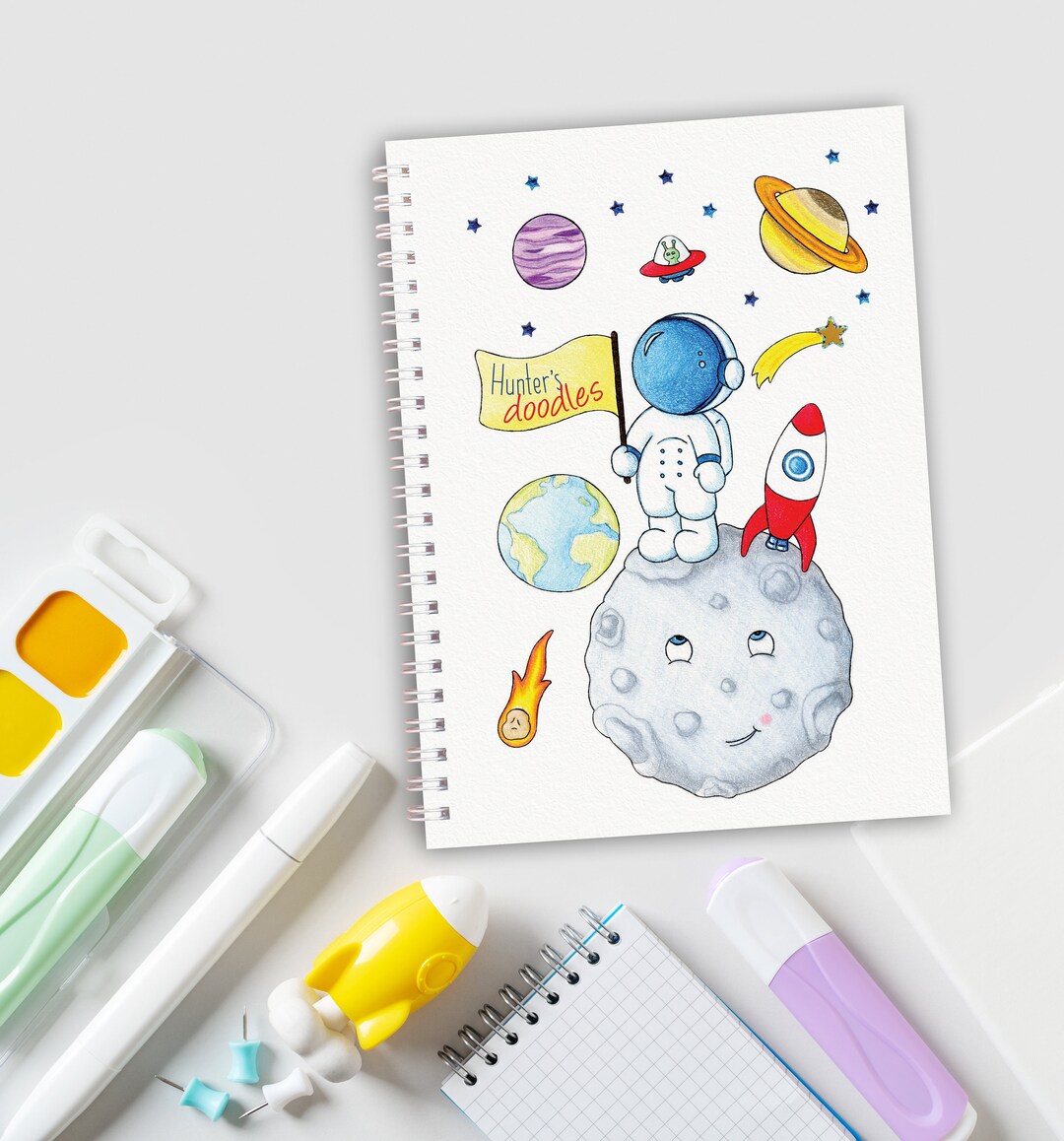 Space, Astronaut Notebook, Personalised Space Notebook, Space Journal ...
