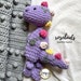 READY TO SHIP Crochet Dinosaur Lovey Snuggler With Flower Spikes ...