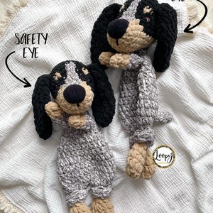 Crochet Bluetick Coonhound Puppy Dog Lovey Snuggler - Stuffed Animal ...