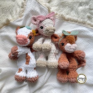 Crochet Cow Lovey | Snuggler | Stuffed Animal | Security Blanket | Made ...