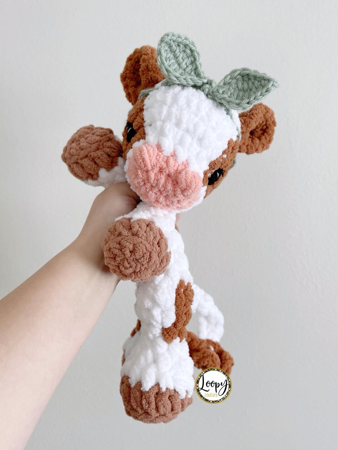 Crochet Cow Lovey | Snuggler | Stuffed Animal | Security Blanket | Made ...