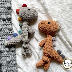 Create Your Own - Crochet Mini Dinosaur Lovey Snuggler - Stuffed Animal ...