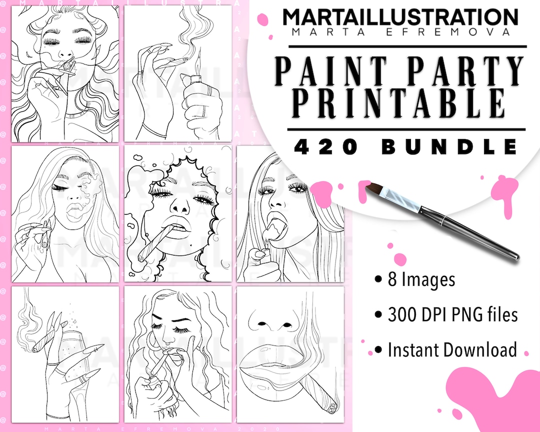 CANVAS PRINTABLE 420 , Pre-drawn Canvas, Pre-sketched Canvas, Outlined ...