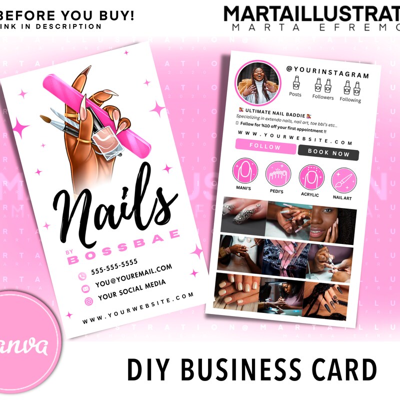 Nail Business Cards - Etsy
