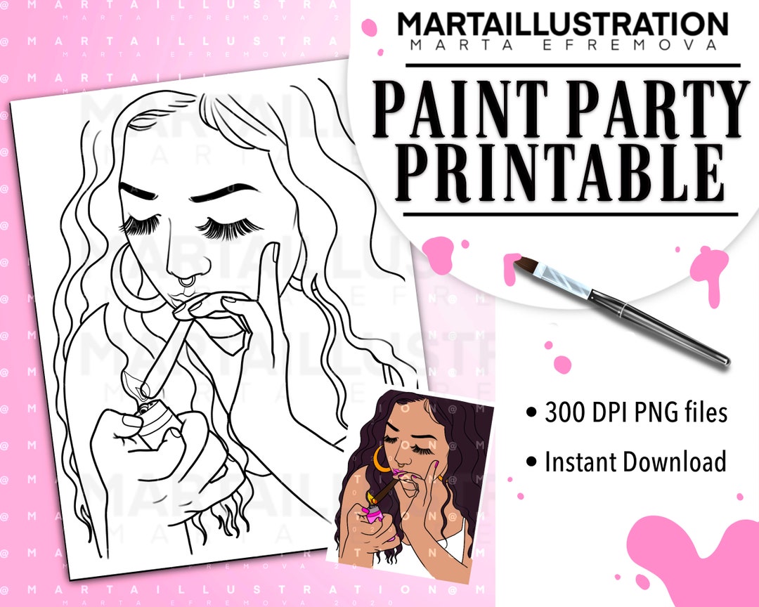 CANVAS PRINTABLE 420 , Pre-drawn Canvas, Pre-sketched Canvas, Outlined ...