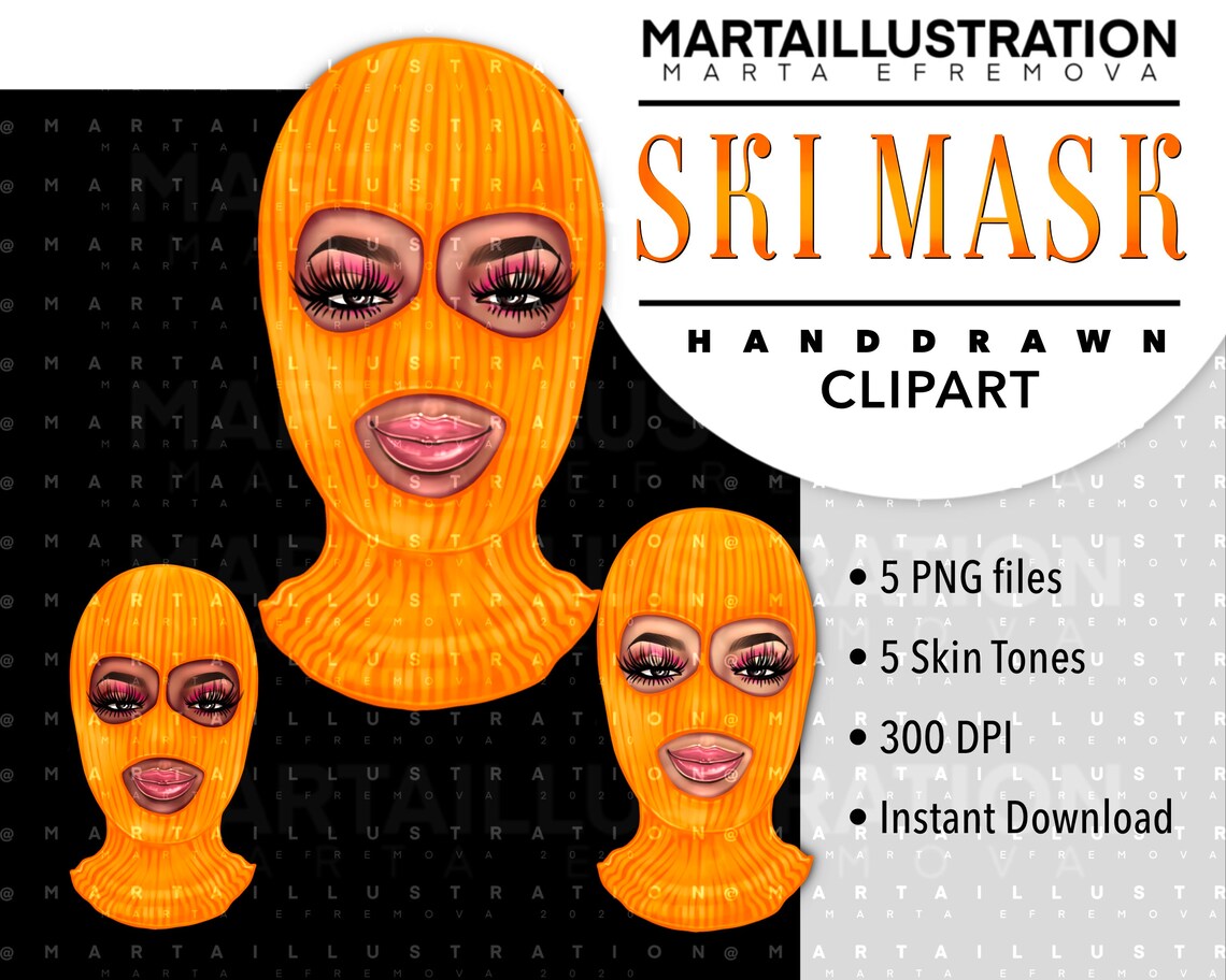 SKI MASK CLIPART Ski Mask Png Pink Ski Mask Clipart Ski - Etsy
