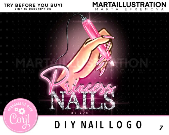 DIY NAIL LOGO Diy Diamond Logo Nail Logo Hand Logo Nail | Etsy
