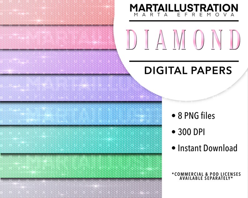 DIAMOND DIGITAL PAPERS Diamonds Digital Paper Diy Logo Diy - Etsy