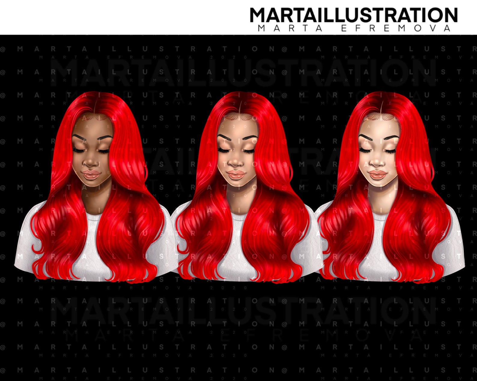 GLAM GIRL CLIPART Cartoon Illustration Girl Art Girl With - Etsy