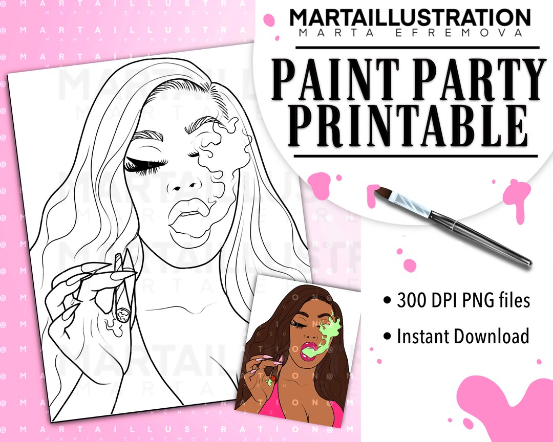 CANVAS PRINTABLE 420 , Pre-drawn Canvas, Pre-sketched Canvas, Outlined ...