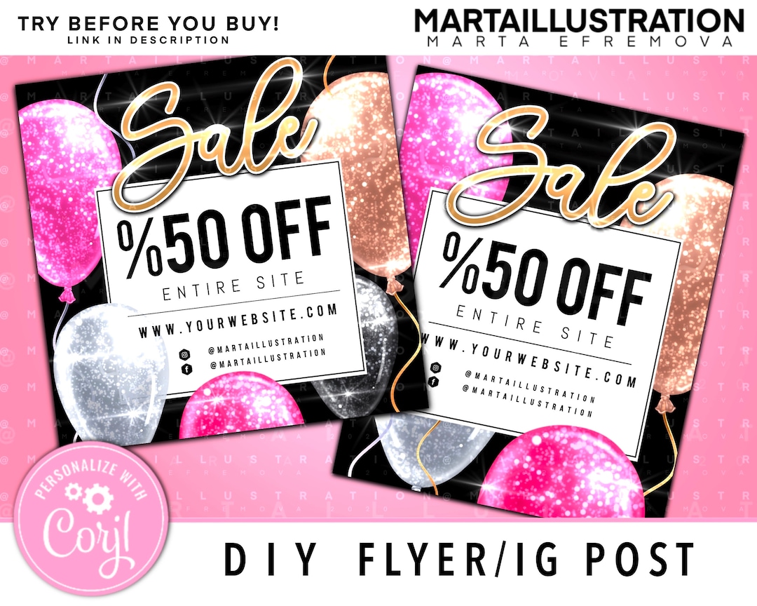 DIY GLAM FLYER, Sale Flyer, Diy Sale Flyer, Corjl Flyer, Glitter Flyer ...