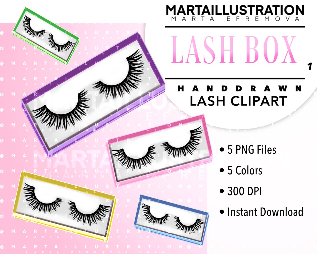 GLAM LASH CLIPART, Lash Clipart, Lash Box Clipart, Glam Clipart, Lash ...