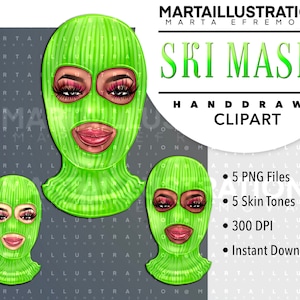 SKI MASK CLIPART, Ski Mask Png, Green Ski Mask Clipart, Ski Mask Logo ...