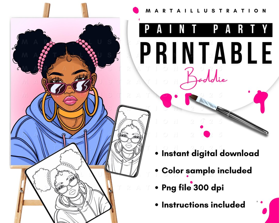 CANVAS PRINTABLE, Pre-drawn Canvas, Pre-sketched Canvas, Outlined ...