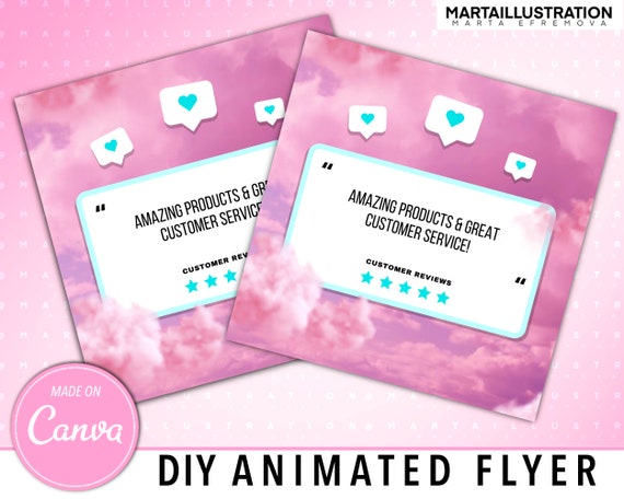 ANIMATED CUSTOMER Review FLYER Review Flyer Diy Flyer Canva | Etsy