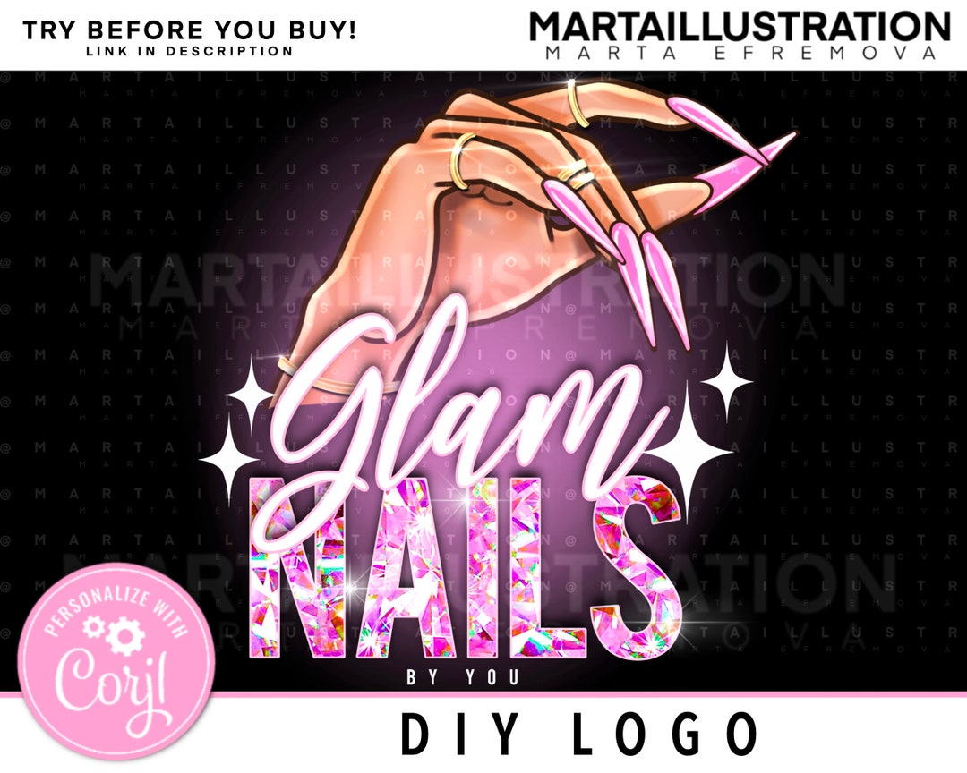 DIY NAIL LOGO, Diy Diamond Logo, Nail Logo, Hand Logo, Diy Money Logo ...