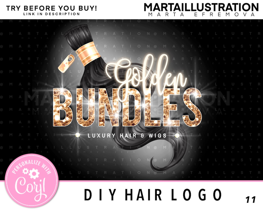 DIY HAIR LOGO, Diy Hair Bundle Logo, Hair Logo, Hair Bundle Logo ...
