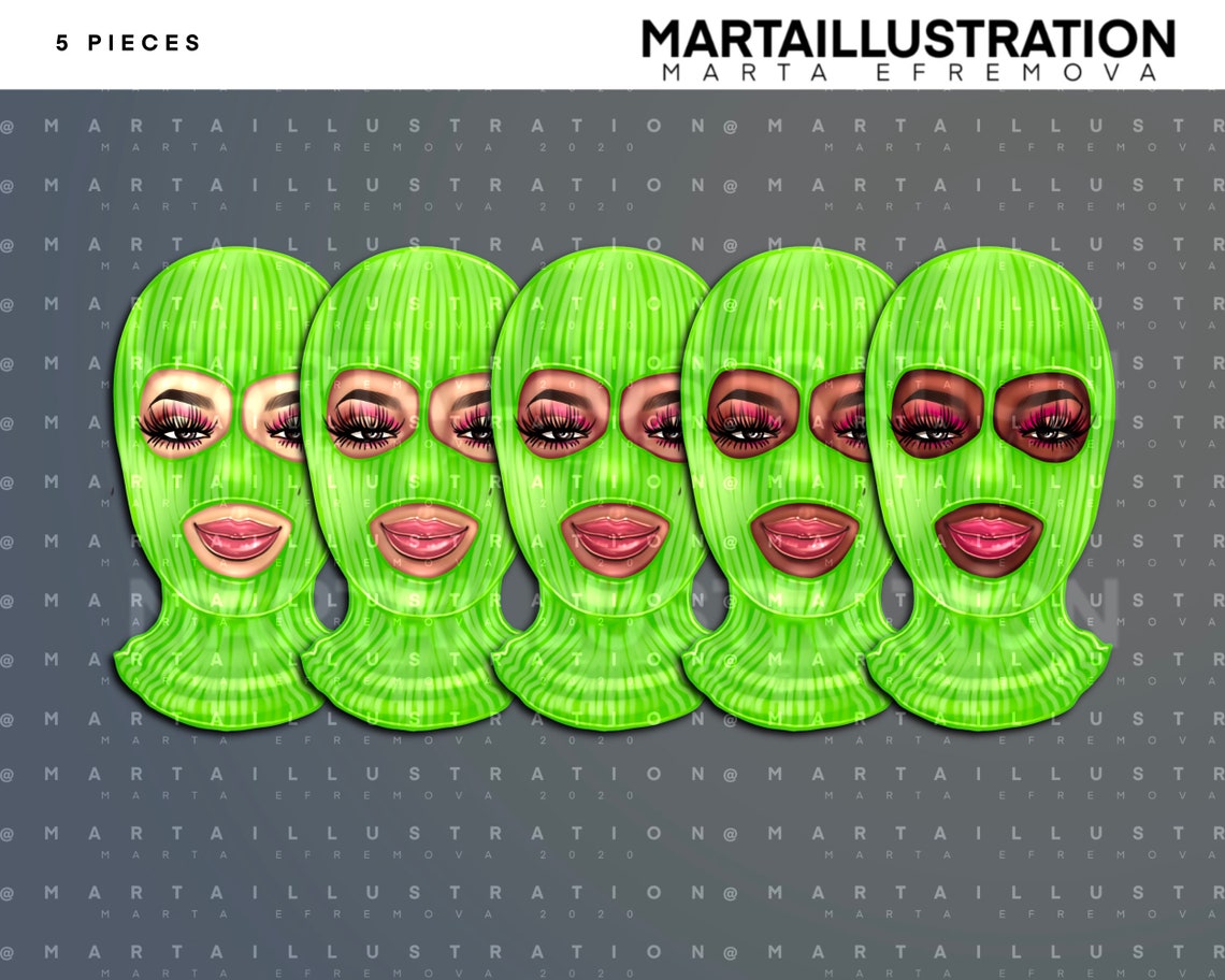 SKI MASK CLIPART Ski Mask Png Green Ski Mask Clipart Ski | Etsy