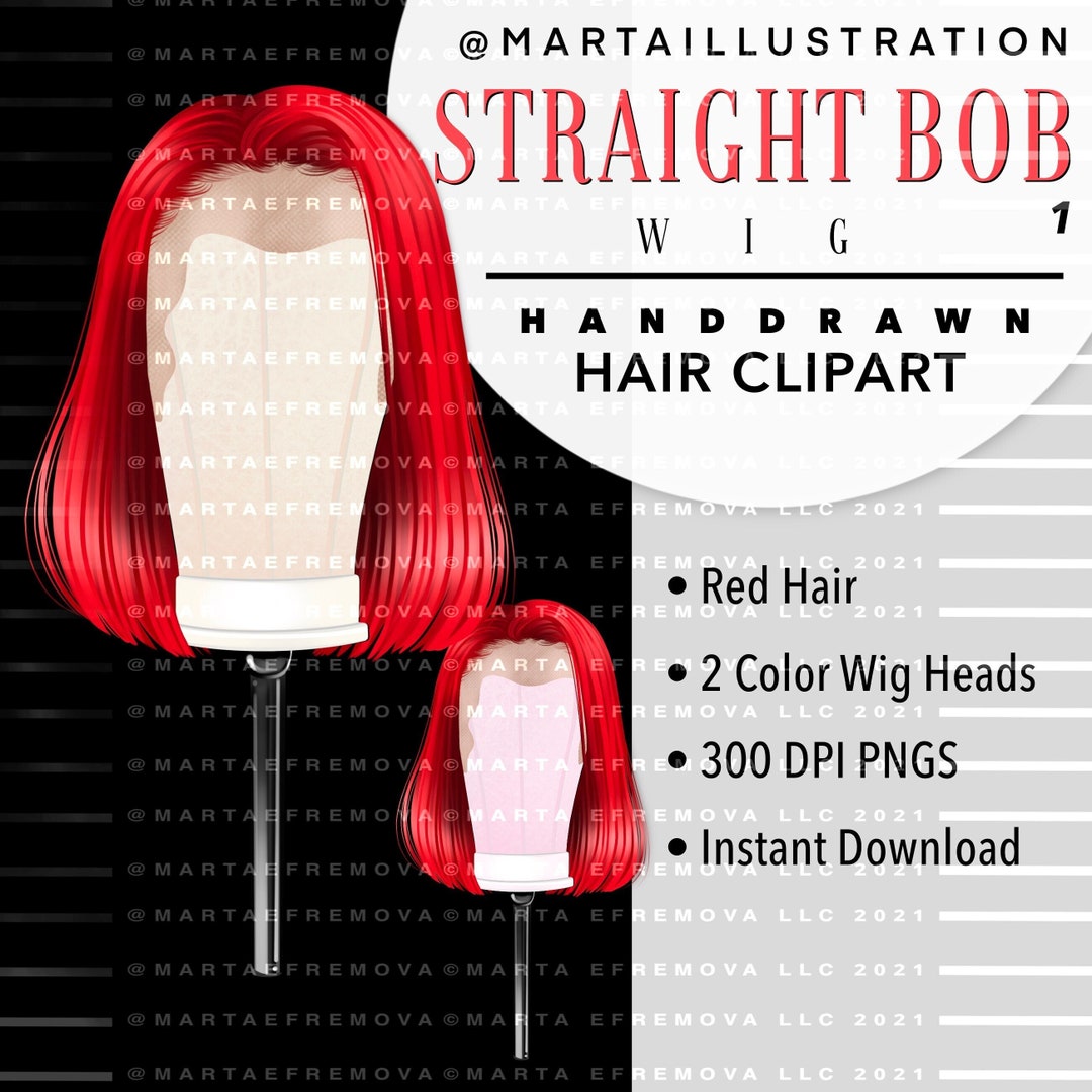 Hair Wig Clipart Bob Wig Clipart Hair Salon Clipart Wig - Etsy