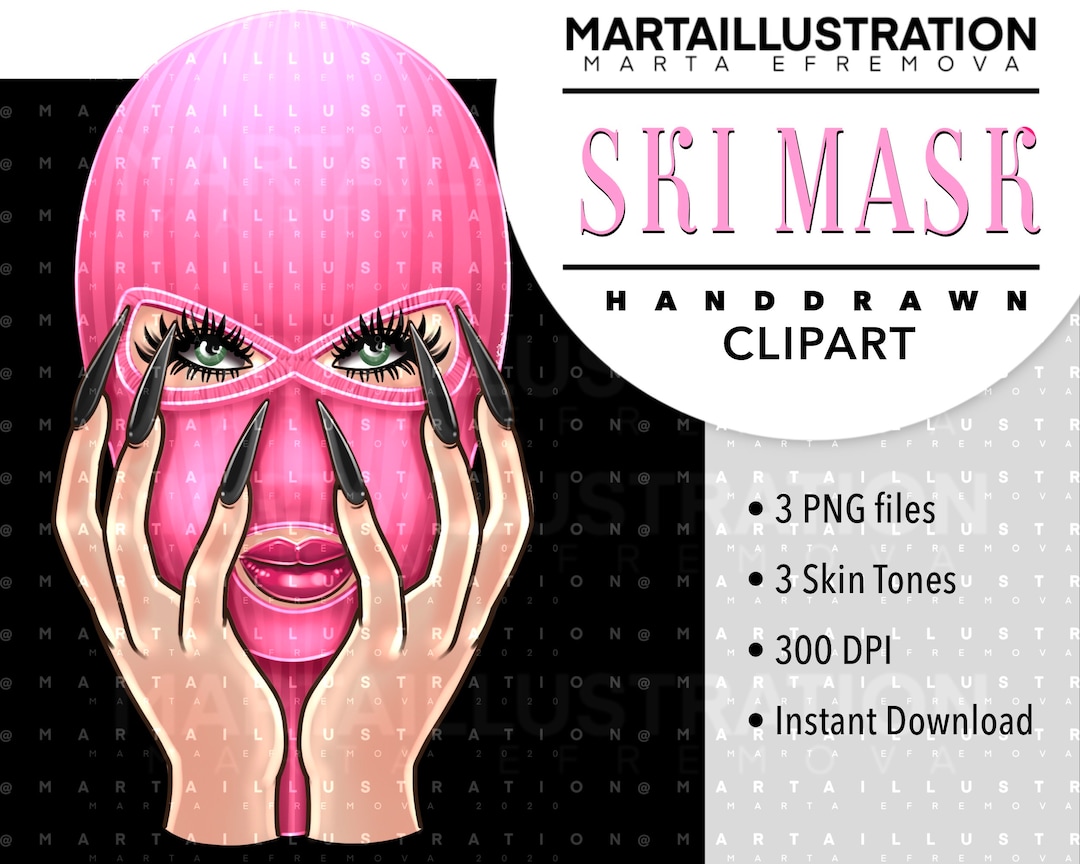SKI MASK CLIPART, Ski Mask Png, Pink Ski Mask Clipart, Ski Mask Logo ...