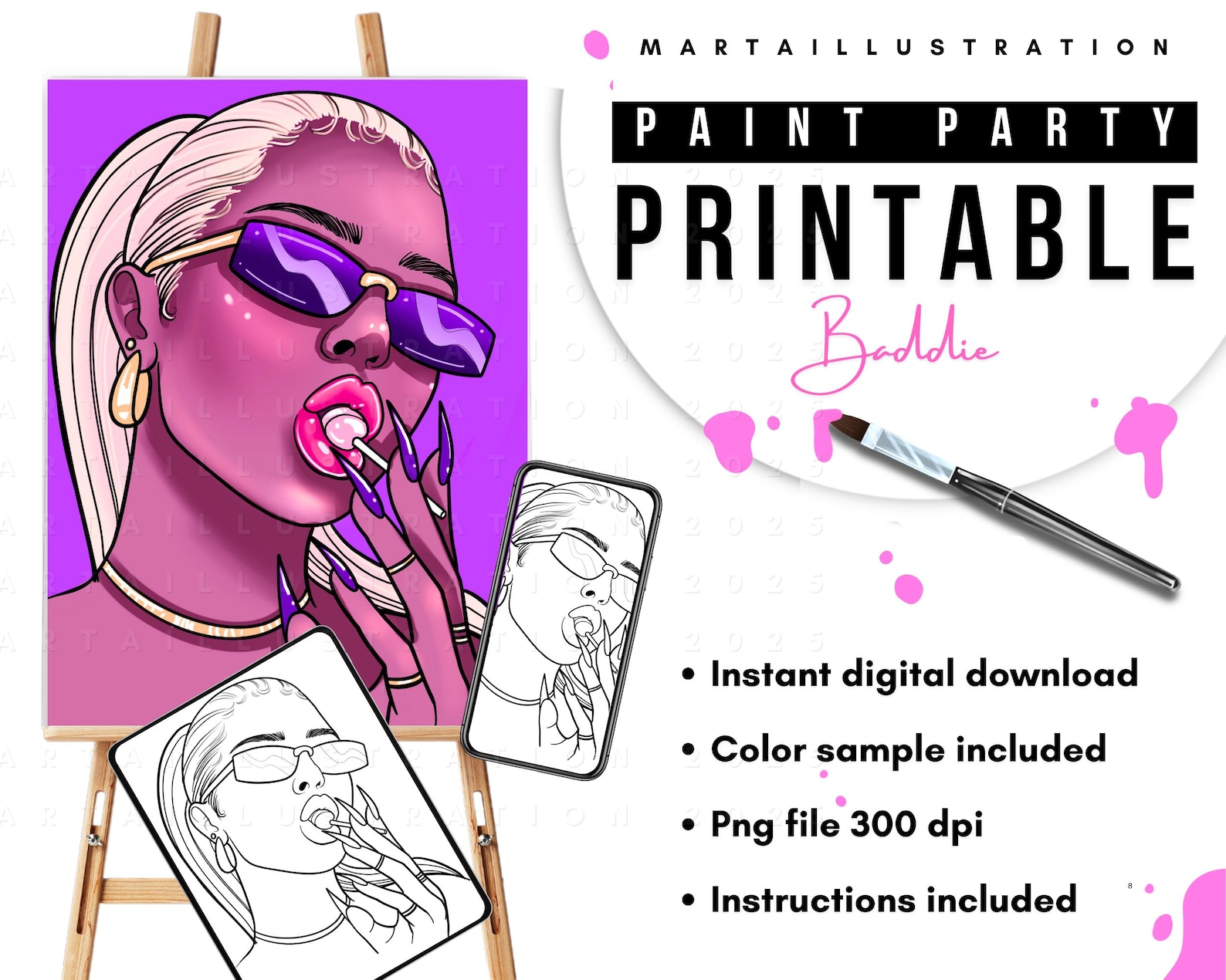 CANVAS PRINTABLE, Pre-drawn Canvas, Pre-sketched Canvas, Outlined ...