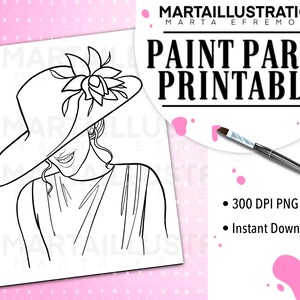 CANVAS PRINTABLE, Pre-drawn Canvas, Pre-sketched Canvas, Outlined ...