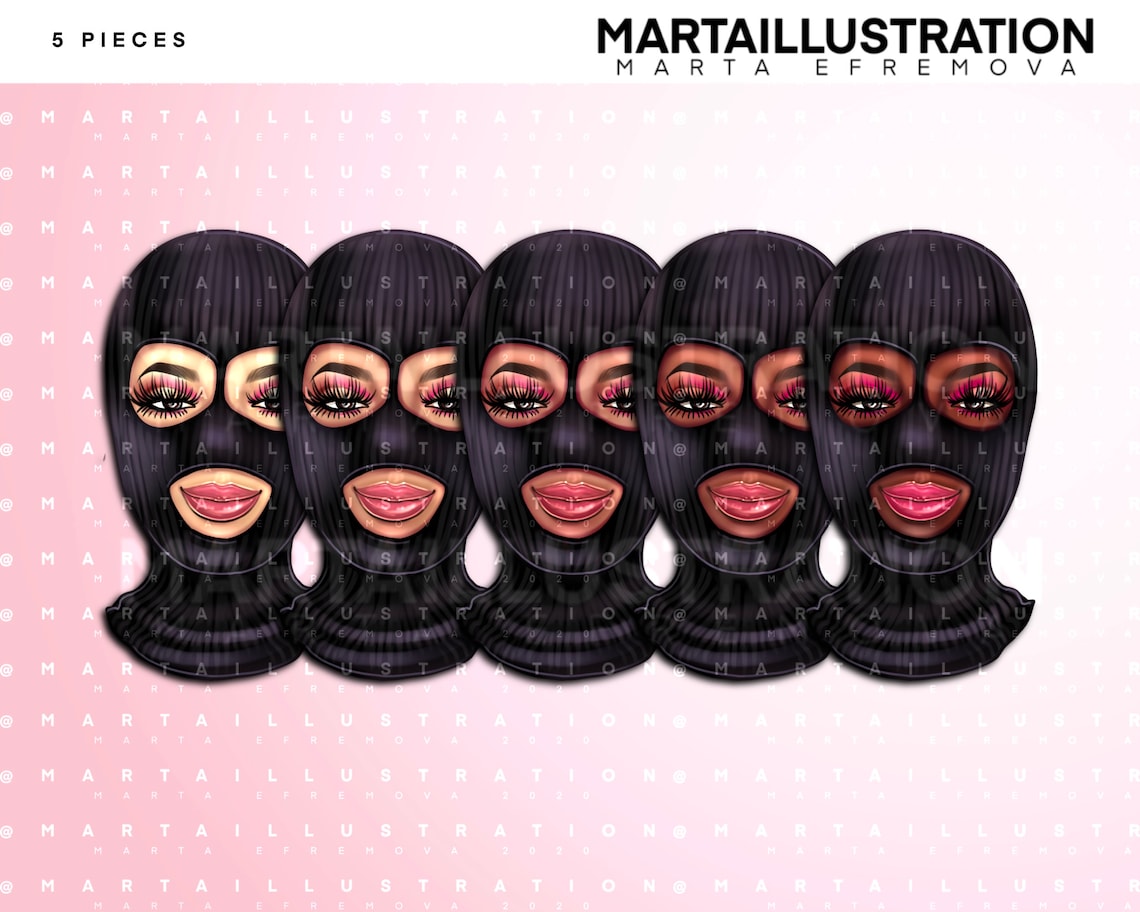 SKI MASK CLIPART, Ski Mask Png, Pink Ski Mask Clipart, Ski Mask Logo ...