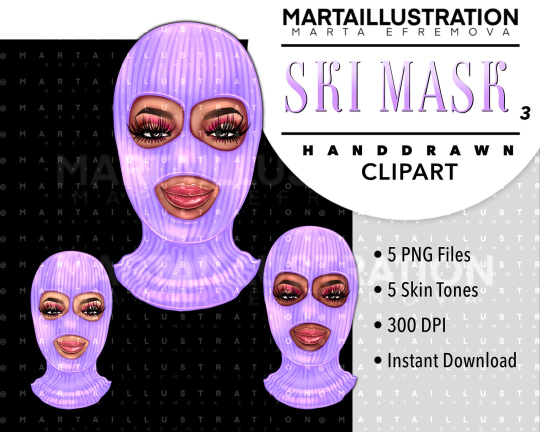SKI MASK CLIPART, Ski Mask Png, Purple Ski Mask Clipart, Ski Mask Logo ...