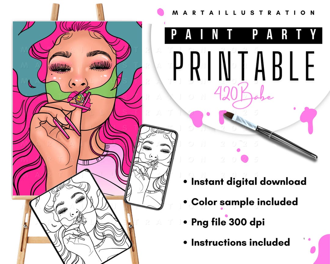 CANVAS PRINTABLE 420 , Pre-drawn Canvas, Pre-sketched Canvas, Outlined ...