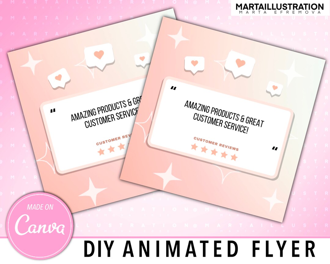 ANIMATED CUSTOMER Review FLYER, Review Flyer, Diy Flyer, Canva Flyer ...