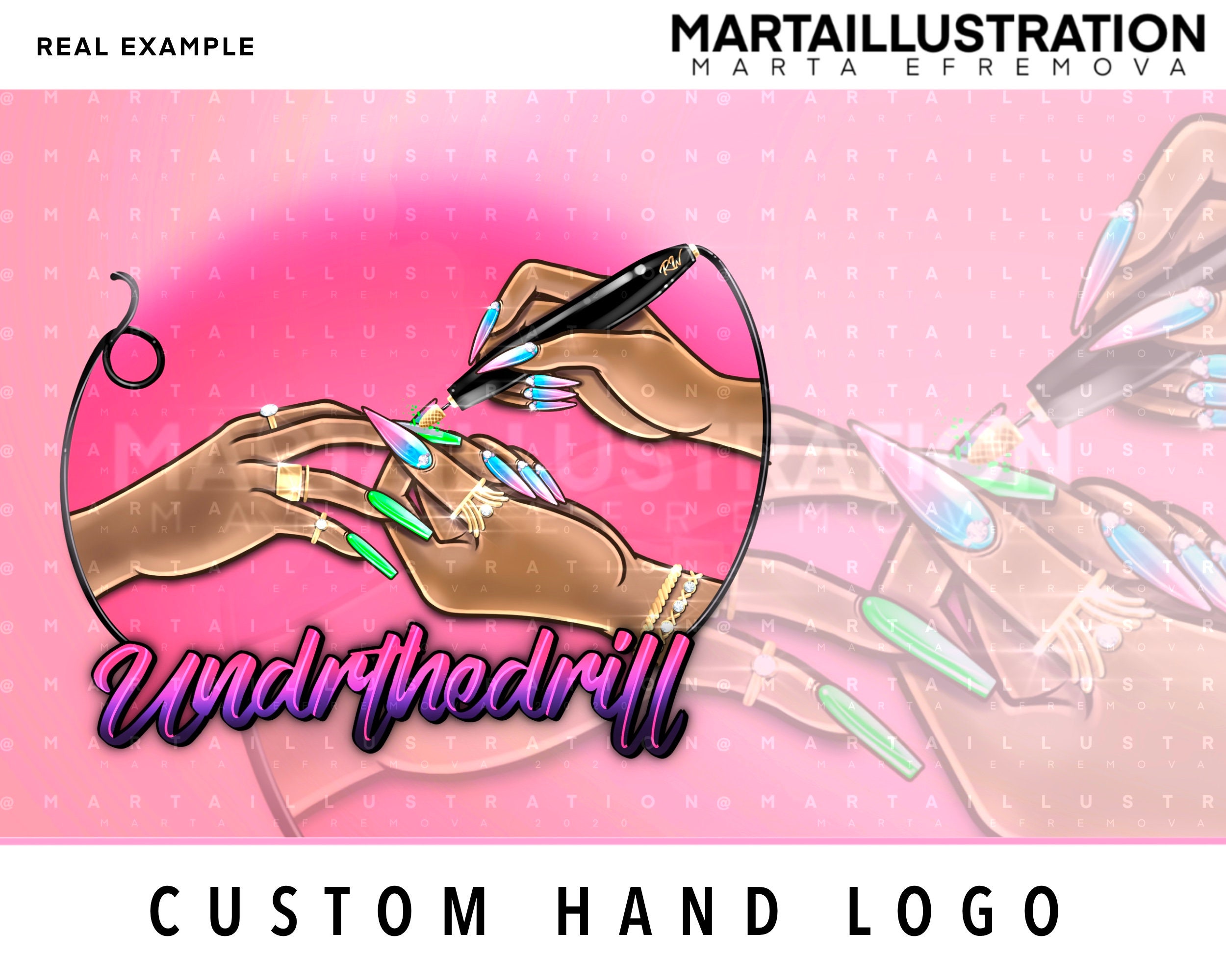 Custom LOGO Custom Nail Logo Nail Tech Logo Illustrated - Etsy
