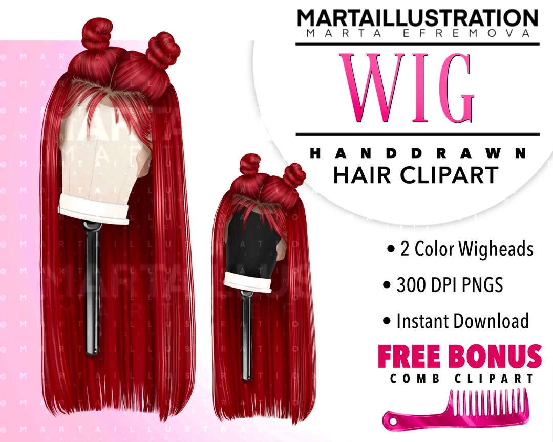 Red Hair Wig Clipart Free