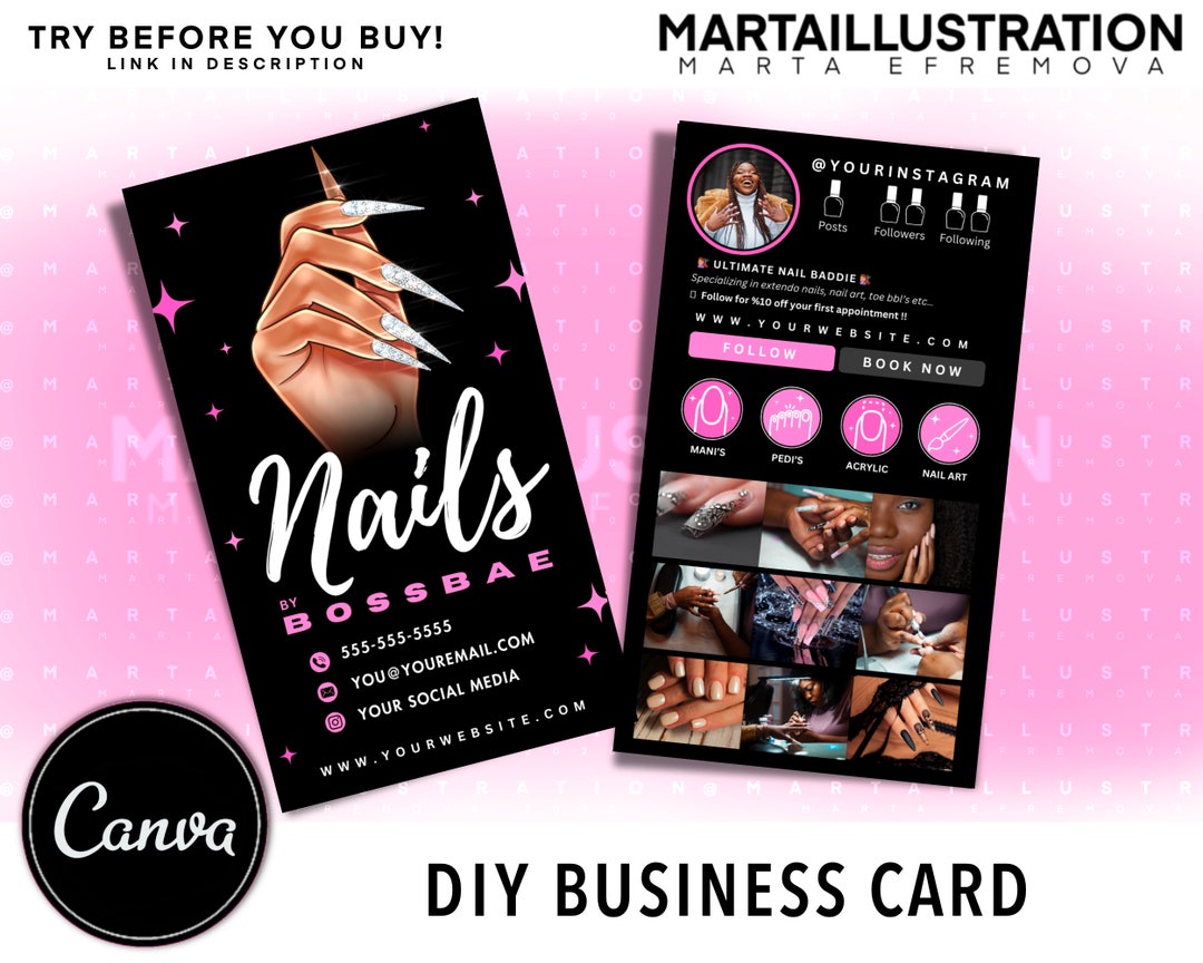 DIY BUSINESS CARD, Diy Nail Business Card, Ig Business Card, Business ...